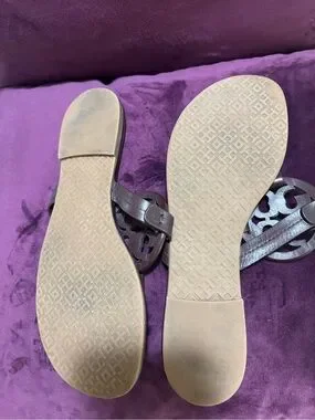 Tory Burch | Shoes | Tory Burch Dark Brown Miller Logo Leather Thong ...